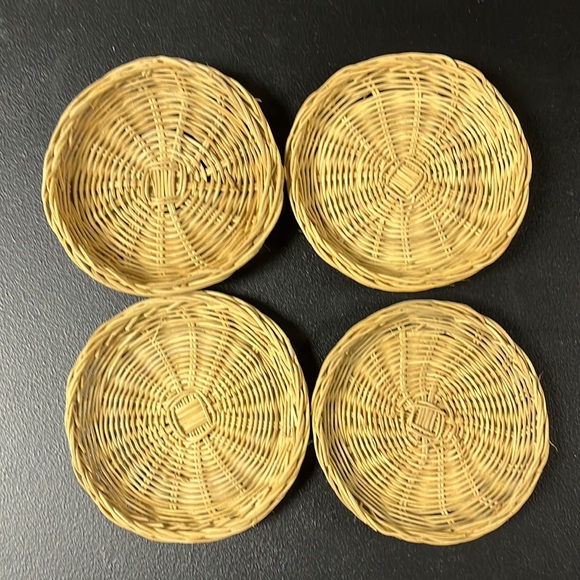 Other | Vintage Wicker Drink Coaster Set | Poshmark